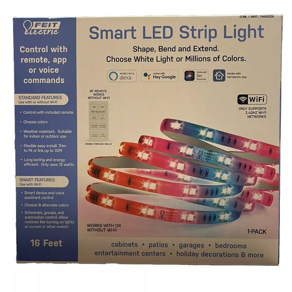 FEIT | Other | Feit Electric Led Smart Wifi Strip Light Pack 16 Feet ...